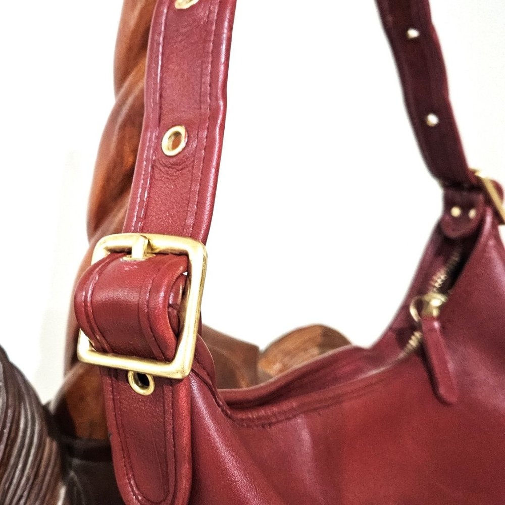 Vintage Coach 9085 Red Leather Xl Duffle, Hobo, Beeke… - Gem